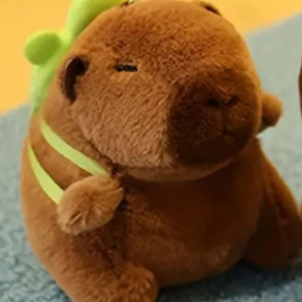 CUTE Capybara Soft Fluffy Plush Keychain With Fun Food Themed Hats, Perfect as Gift or Backpack ...