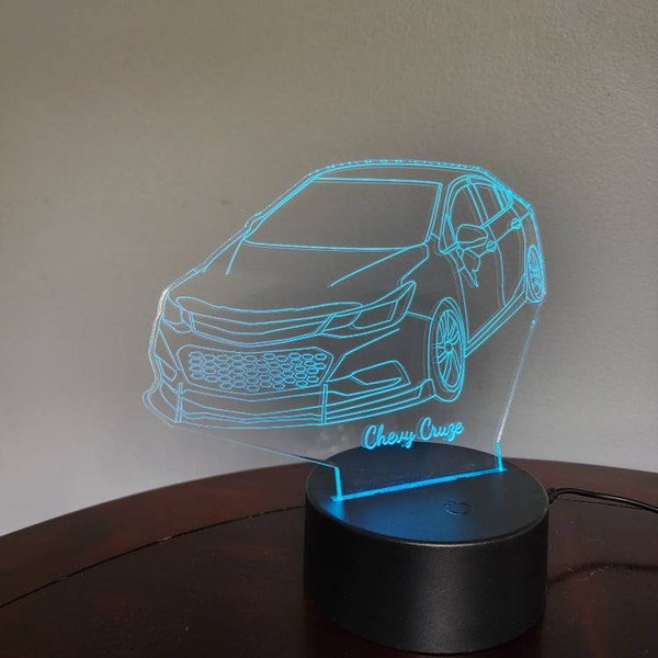 Custom Car Acrylic LED Lamp, Custom Car Lamp Gift, Car Lovers Lamp Gift ...