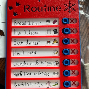 Sliding Routine Chart, Chore Chart, Daily Checklist, Kids Daily Tasks ...