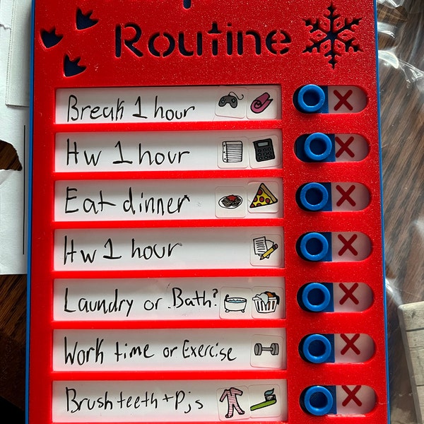 Sliding Routine Chart, Chore Chart, Daily Checklist, Kids Daily Tasks ...