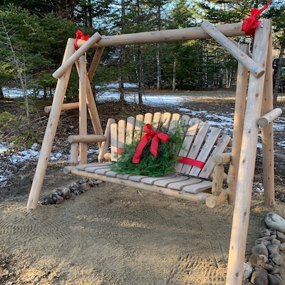 Cedar Rustic Log Arbor - Etsy