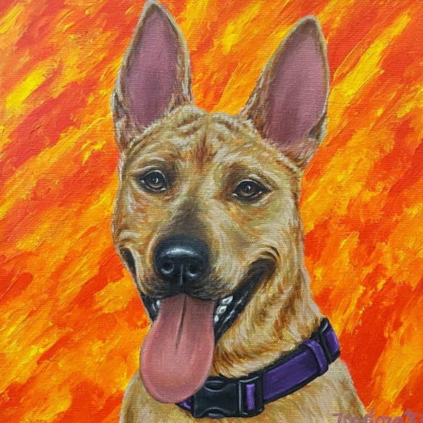 Pop Art Pet Portrait Hand Painted on Canvas - Custom Colorful Pet ...