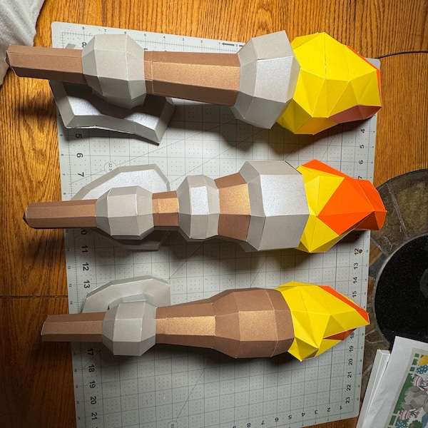 Torches Papercraft 3D DIY Low Poly Paper Crafts Halloween Model and ...