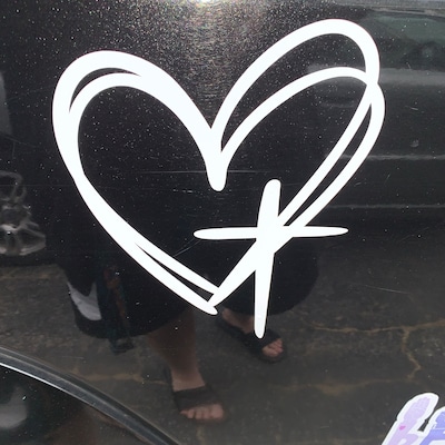 Heart Cross Car Decal, Christian Decal - Etsy