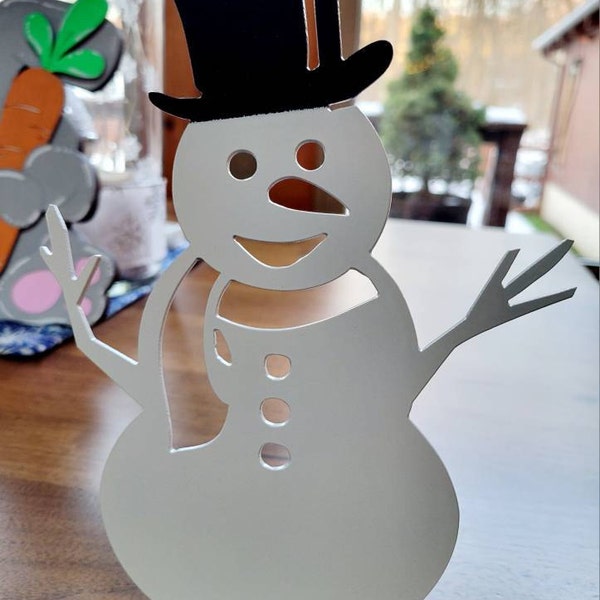 Rustic 3-dimensional Metal Tree/snowman | Metal Art | Metal Christmas ...