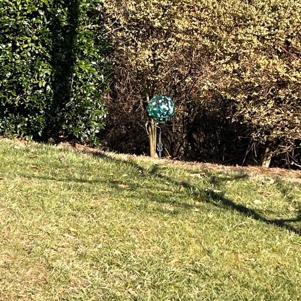 10" Solar LED Art Glass Gaze Ball Light-watermark/garden/pathway Light ...