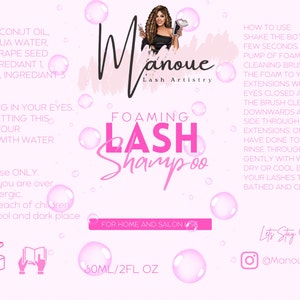 DIY Lash Shampoo Template, Lash Bath Label, Eyelash Cleanser Sticker ...