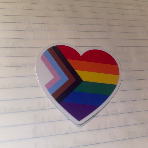 Inclusive Pride Flag Heart / Pride Flag Stickers / Inclusive Pride ...