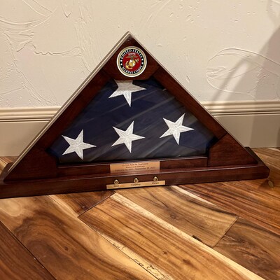 Flag Display Case With Embedded Shell Casings Maple Inlay Service ...