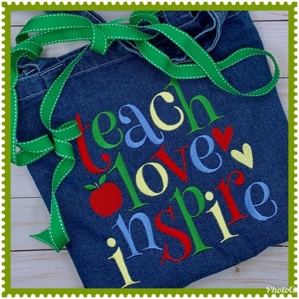 Teach Love Inspire Embroidery Design - 4x4 5x7 6x10 8x8 Sizes Included ...