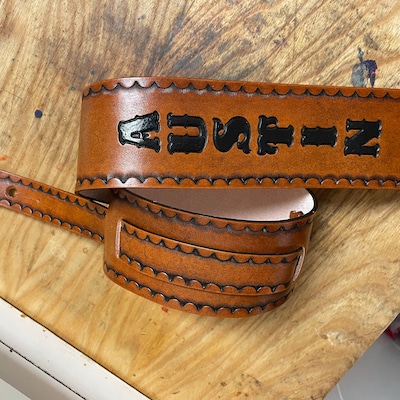 Tooled Southwestern Compass Rose Moon Sun Black Leather - Etsy