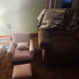 Personalized Child's Upholstered Rocking Chair / Chair Pink Flamingos ...