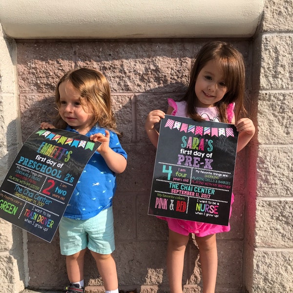 First Day of School Sign, Kindergarten Sign, Back to School Sign ...