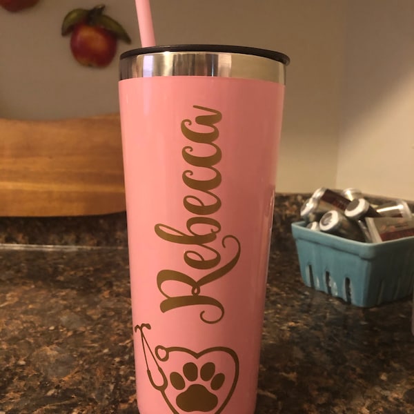Veterinarian Stainless Steel Tumbler, Vet Tech Tumbler, Animal Hospital ...