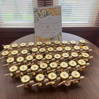 Bee Thank You for Beeing Here Favor Sign Rustic Gender Neutral Honey ...