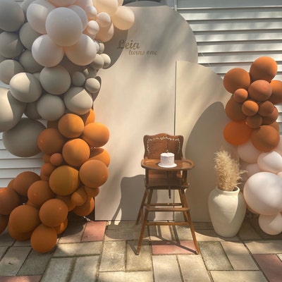 Terracotta Balloons Arch Country Wedding Decoration Orange Cream Peach ...