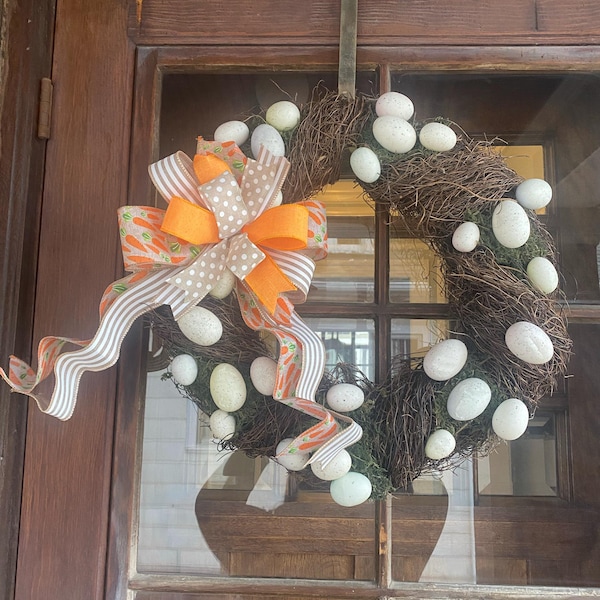 Easter Decoration, Easter Bow, Wreath Bow, Easter Wreath, Easter Swag, Spring Swag, Spring ...