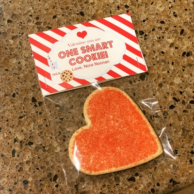 Cookie Valentine Treat Bag Topper One Smart Cookie Valentine Treat Bag ...