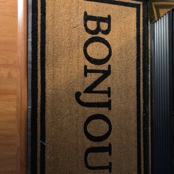 All Natural Coir BONJOUR French Doormat for Entrance Floor Door Indoor ...