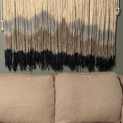 Mountain Art Hand Dyed Macrame Wall Hanging, Large Wall Tapestry ...