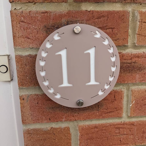 Modern Round Door Number Sign, House Number Plaque - Etsy UK