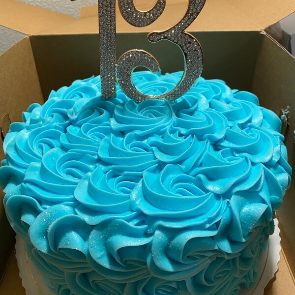 13 Birthday Cake Topper - ROSE GOLD Number Thirteen Cake Topper - 13th ...