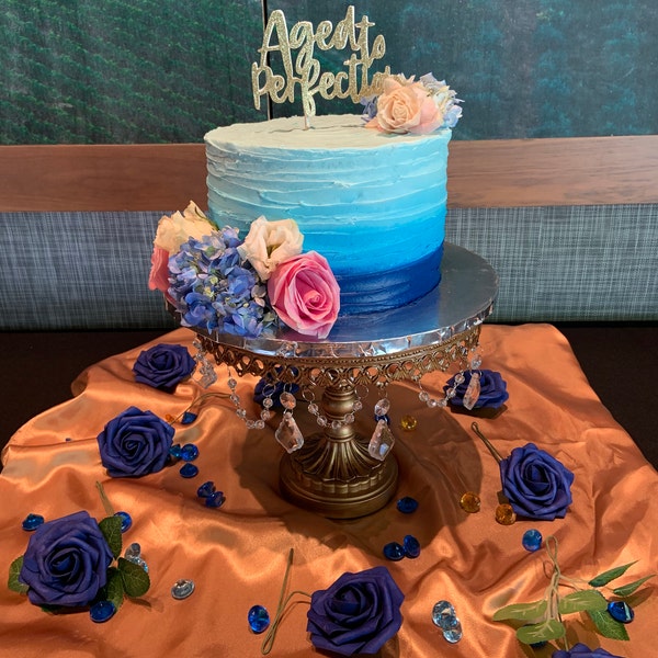 Aged to Perfection Cake Topper / Wine Lover's Birthday Decoration Woman ...