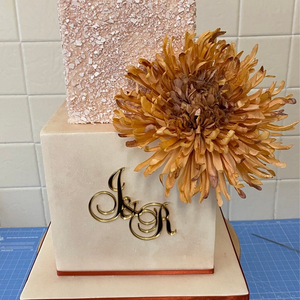 Wedding Cake Topper Initial Personalised Custom Cake Topper Letter Cake ...