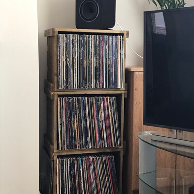 Vinyl Record/lp Stackable Wooden Crate for Great Looking Storage and ...