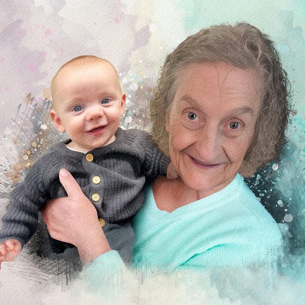 Custom Memorial Portrait Pictures With Deceased Loved One Incorporating ...