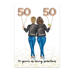 50th Birthday Best Friend, 50 Years of Being Fabulous, 50 Birthday Gift ...