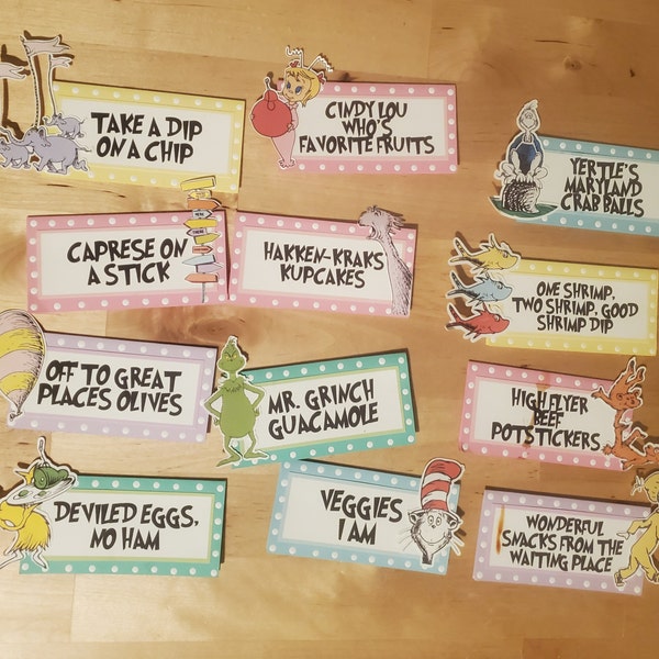Dr. Seuss Inspired Food Labels- Set of 8 - Etsy