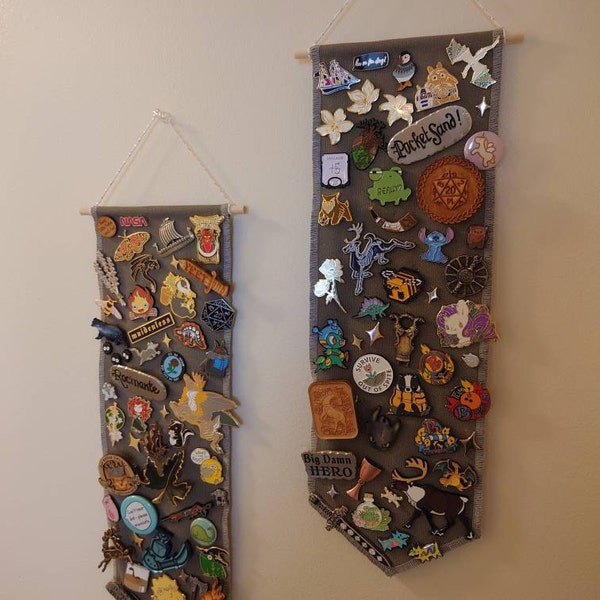 Felt Banner, Enamel Pin Display, Felt Wall Hanging, Fabric Pennant ...