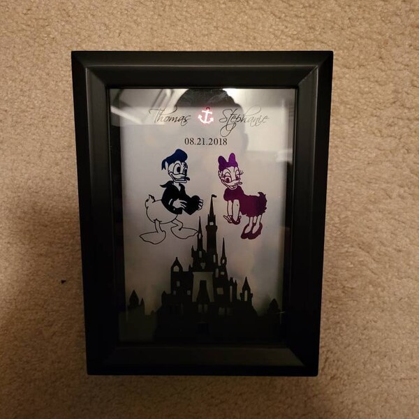 Donald and Daisy Disney Castle Shadowbox | Wedding Gift | Wife ...