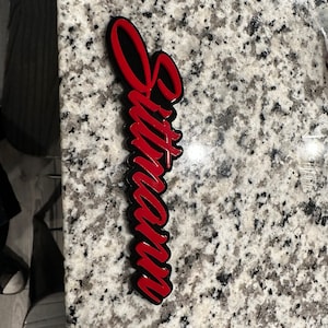 Custom Cursive Font Car Emblem Custom Colors Installs in Seconds 1.5 ...