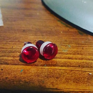 Glass Plugs Gauges Dark Rose/red Glass Plugs Single Flare Body Jewelry ...