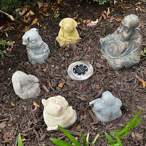 Pig Statue, Meditating Buddha Pigs, Zen Animals, Pig Figures, Concrete ...