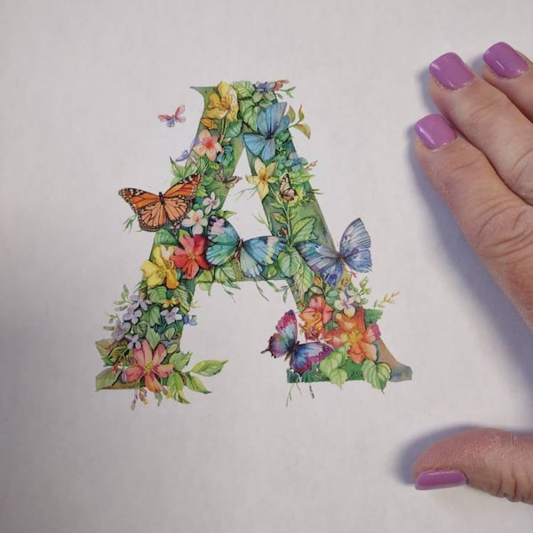 26 PNG, Watercolor Spring Floral Alphabet Collection Clipart, Alphabet ...