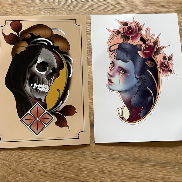 Nott & Sol Neo Traditional Goddess Luster Print 12 X 7.5 Inch | Wall ...