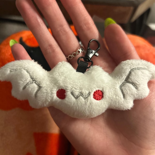 Embroidered Minky Bat Keychain - Cute Key Fob Purse Charm - Etsy