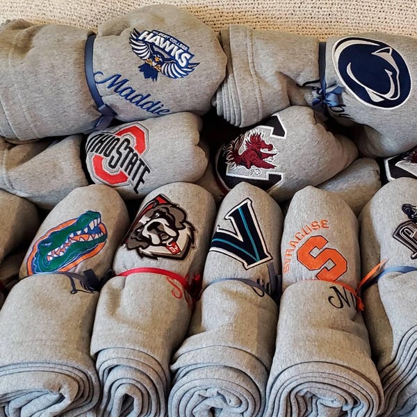 Stadium Blanket, Embroidered Blanket, Sweatshirt Blanket, College Team ...