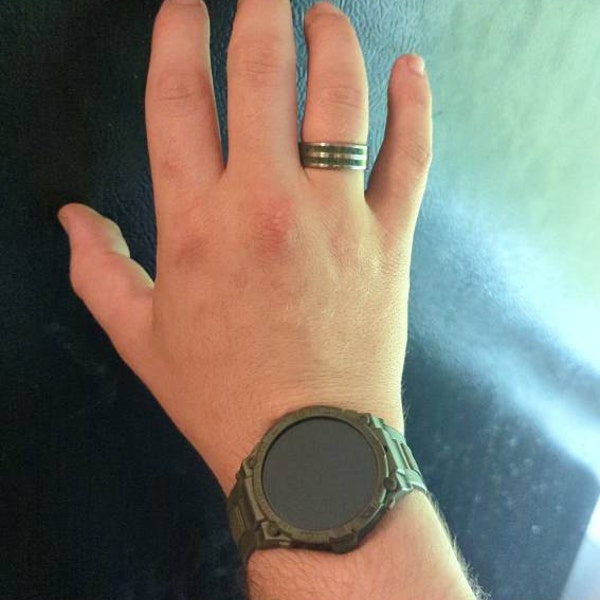 The Red Planet Meteorite and Martian Soil Ring Men's Titanium Space ...