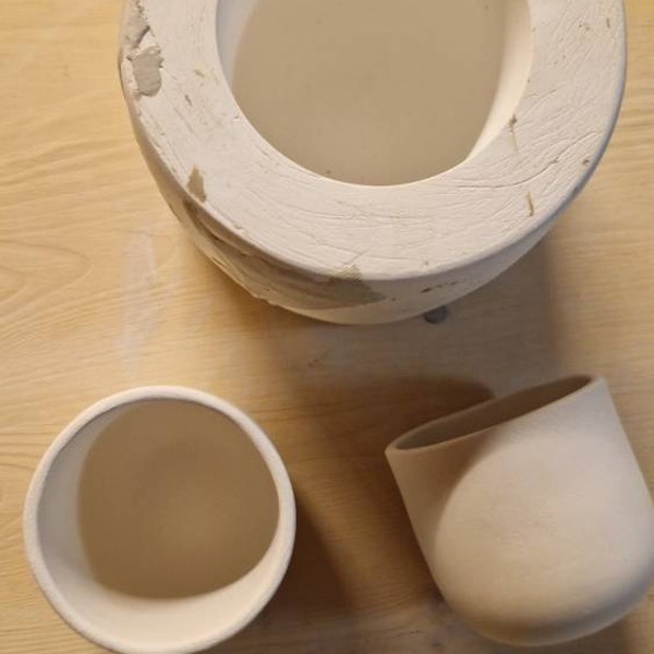 Handleless Mug Mold in Cylindrical Shape With Glaze Rim, Ceramic Slip ...