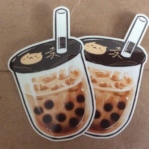 Boba Tea Clear Vinyl Sticker - Etsy