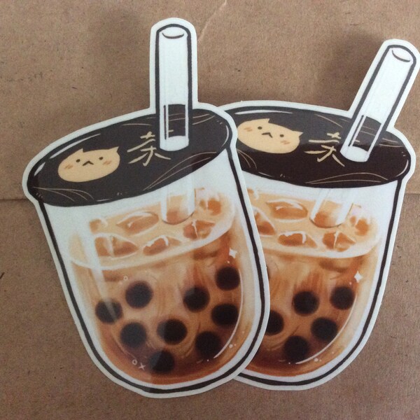 Boba Tea - Clear Vinyl Sticker - Etsy