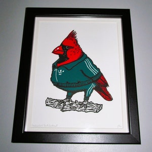 Magpie in Fez Handmade Linocut Bird Art Print | Etsy