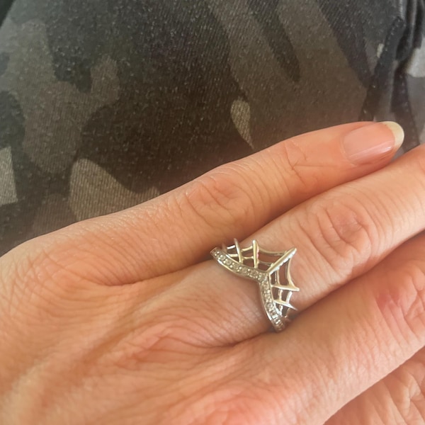 Sterling Silver Spider Web Ring: Gothic Wedding Band, Spooky Jewelry - Etsy