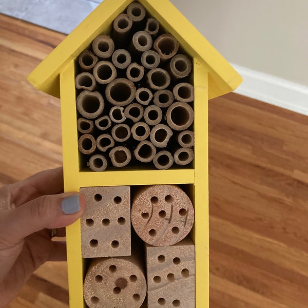 Sunny Pollinator House: 2-room Insect Hotel, Native Bee & Ladybug ...