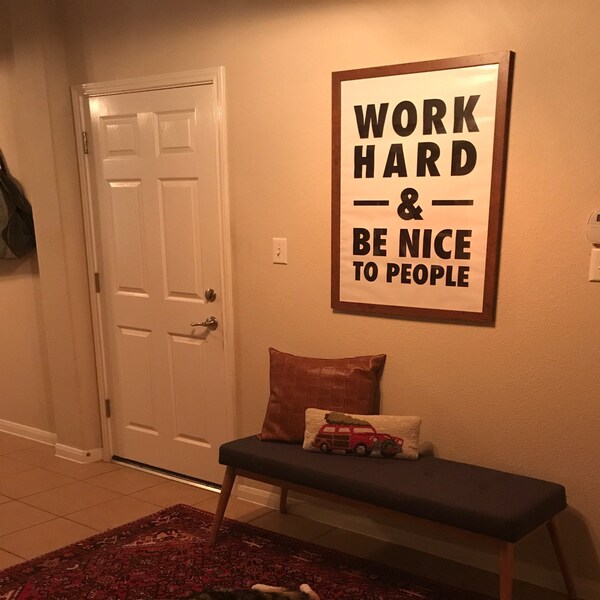 Work Hard & Be Nice to People, Printable Wall Art, Inspirational Quotes ...