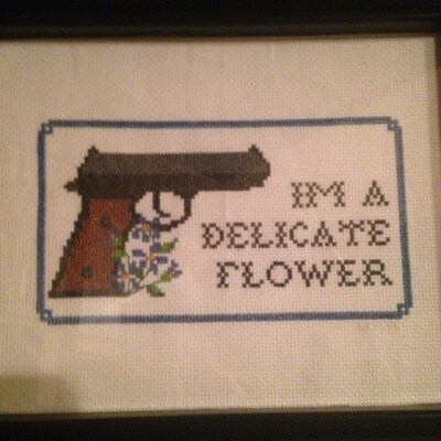 PATTERN ONLY I'm a Delicate Flower PDF Counted Cross Stitch Sampler ...